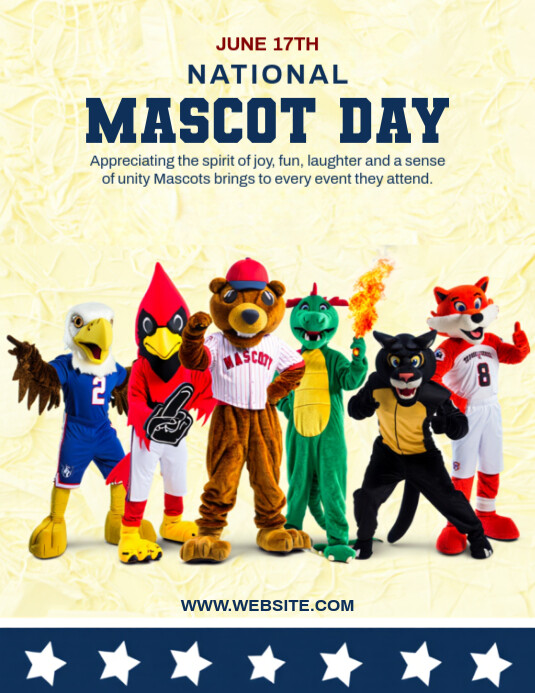 Yellow Joyful National Mascot Day Flyer (us Letter) Template | PosterMyWall