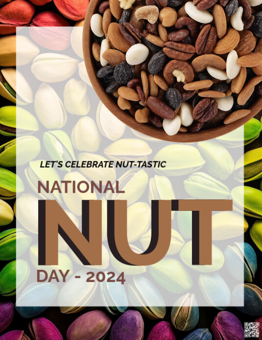 Yellow Joyful National Nut Day Flyer (us Letter) Template | PosterMyWall