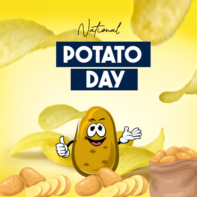 Modèle Yellow Joyful National Potato Day Instagram P | PosterMyWall