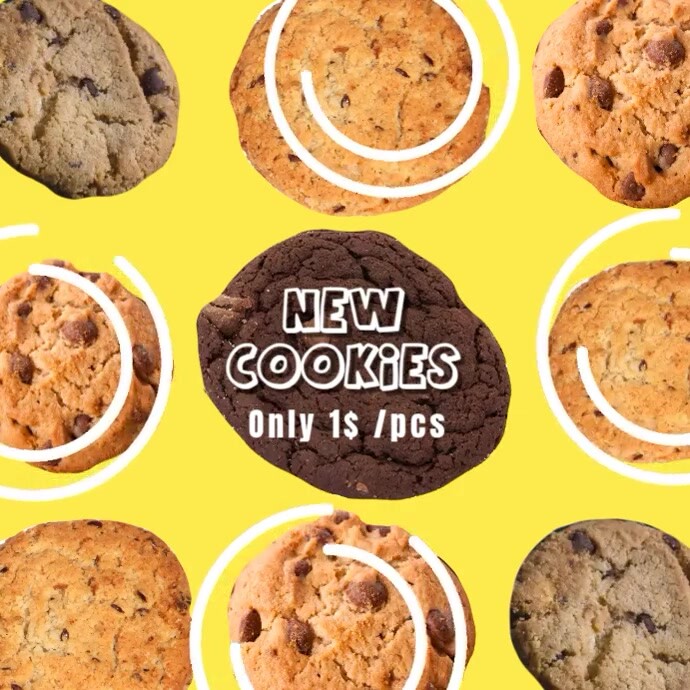 Yellow Joyful New Cookies Instagram Post Template | PosterMyWall