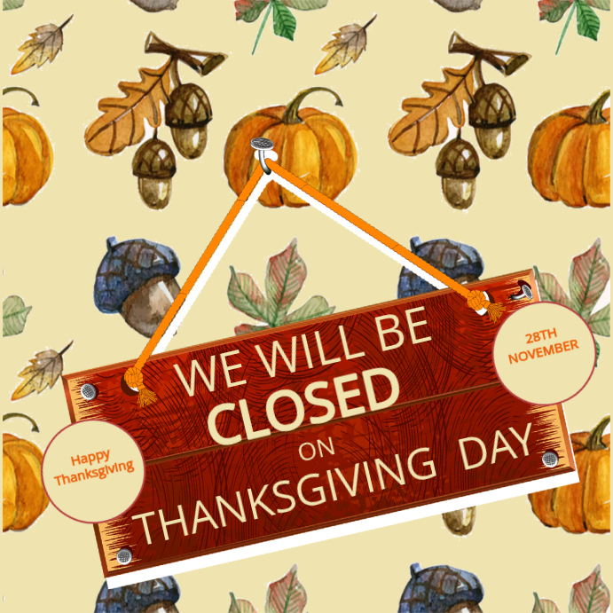 Yellow Joyful Notice Of Closure Instagram Post Template | PosterMyWall