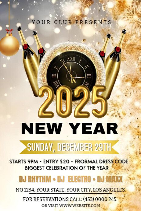 Copy of Yellow Joyful Nye Party Poster | PosterMyWall