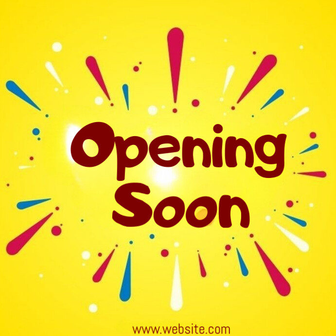 Yellow Joyful Opening Soon Instagram Post Templat | PosterMyWall