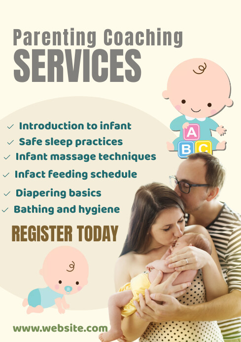 Yellow Joyful Parenting Coaching Services A1 Template | PosterMyWall