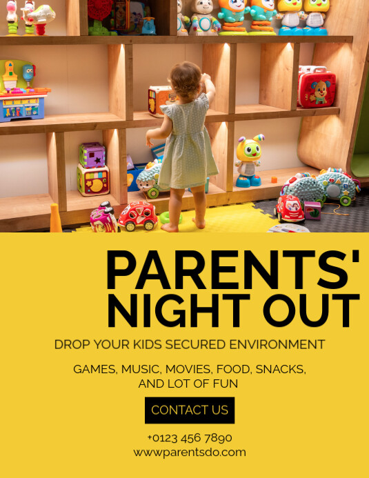 Yellow Joyful Parents Day Out Flyer (us Letter) Template | PosterMyWall