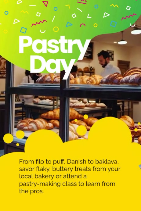 Yellow Joyful Pastry Day Poster Template | PosterMyWall