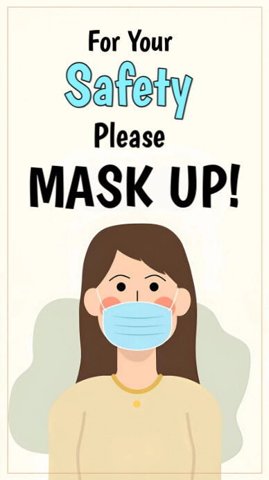 Copy of Yellow Joyful Please Mask Up Sign Template Instagram Story ...