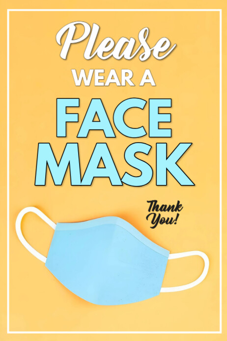 Plantilla de Yellow Joyful Please Wear A Face Mask Sign Poster ...