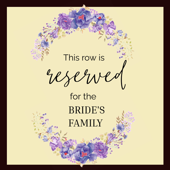 Plantilla de Yellow Joyful Reserved Table Sign, Flat Or Fo | PosterMyWall