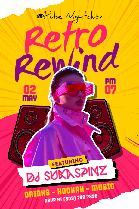 Yellow Joyful Retro Night Poster Template | PosterMyWall