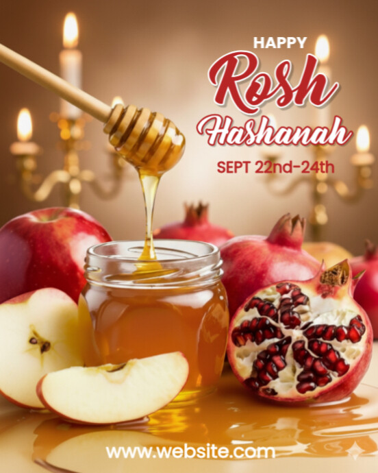 Yellow Joyful Rosh Hashanah Instagram Portrait Templat | PosterMyWall