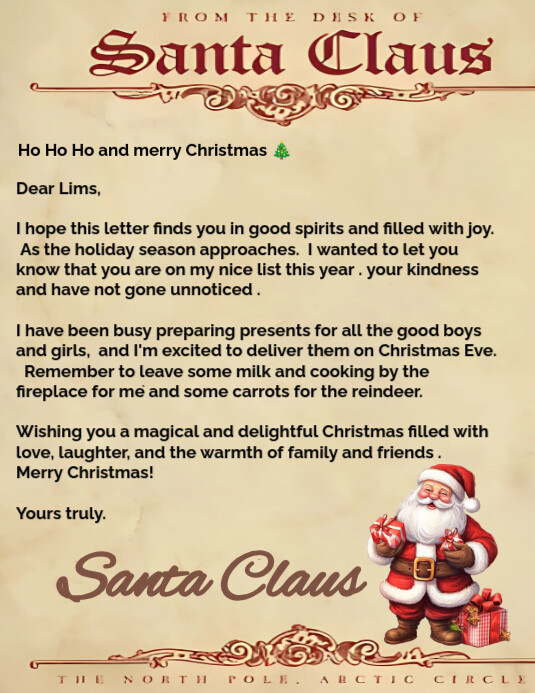 Yellow Joyful Santa Claus Flyer (us Letter) Template | PosterMyWall