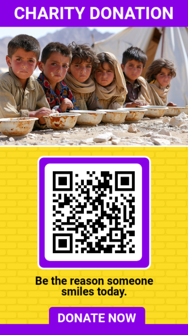 Yellow Joyful Scan And Donate Instagram Story Template | PosterMyWall