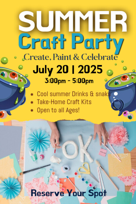 Plantilla de Yellow Joyful Summer Craft Poster | PosterMyWall