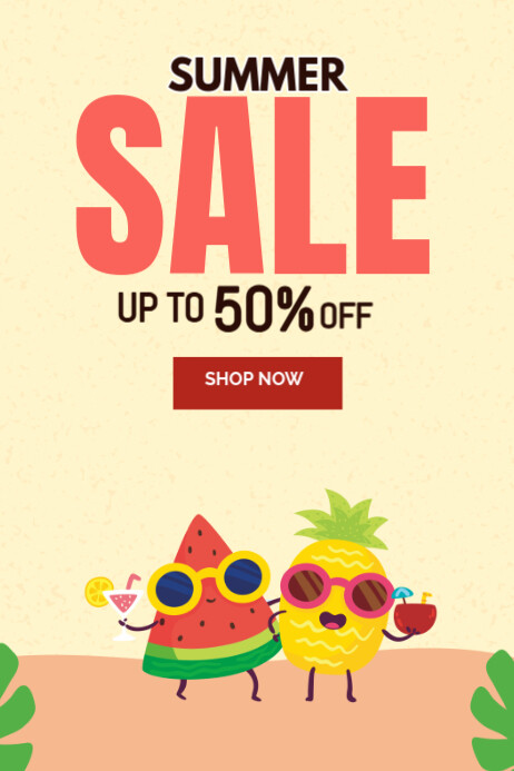 Yellow Joyful Summer Sale Ad 2025 Poster Template | PosterMyWall