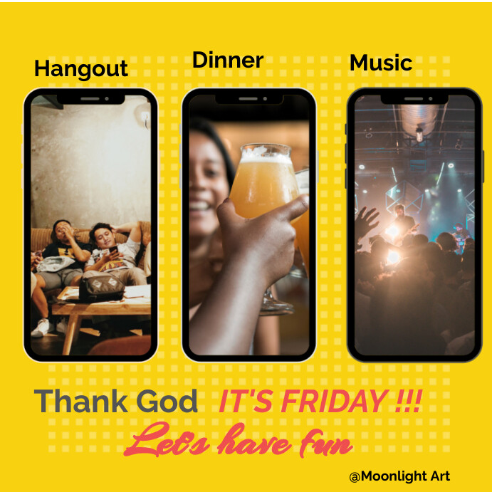 Modèle Yellow Joyful Tgif Instagram Post | PosterMyWall