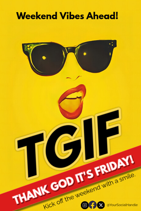 Yellow Joyful Thank God Its Friday Poster Template | PosterMyWall