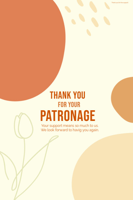 Yellow Joyful Thank You For Your Patronage Poster Template | PosterMyWall
