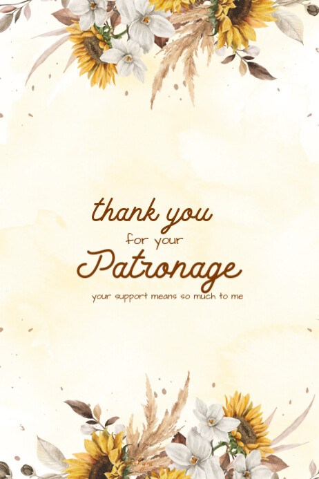 Yellow Joyful Thank You For Your Patronage Posters Poster Template ...