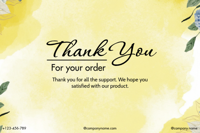 Yellow Joyful Thank You Label Template | PosterMyWall