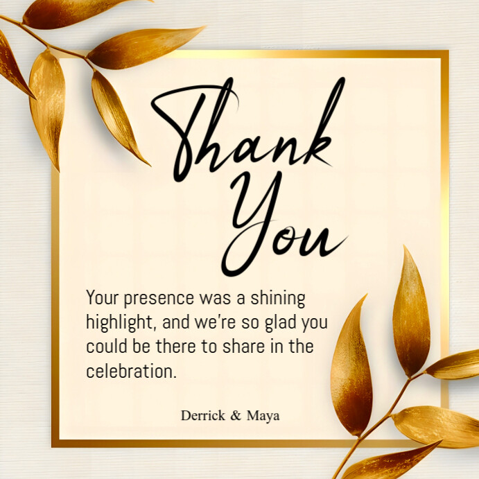 Yellow Joyful Thank You Note Instagram Post Template | PosterMyWall