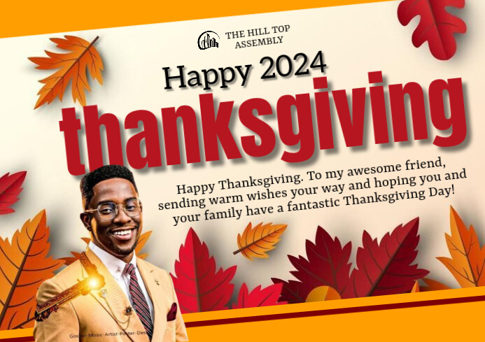 Plantilla de Yellow Joyful Thanksgiving A4 | PosterMyWall
