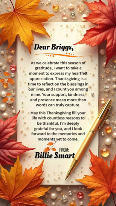 Modèle Yellow Joyful Thanksgiving Appreciation Letter Instagram Story ...