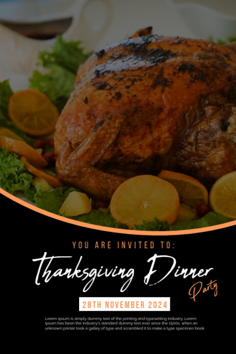 Yellow Joyful Thanksgiving Poster เทมเพลต | PosterMyWall