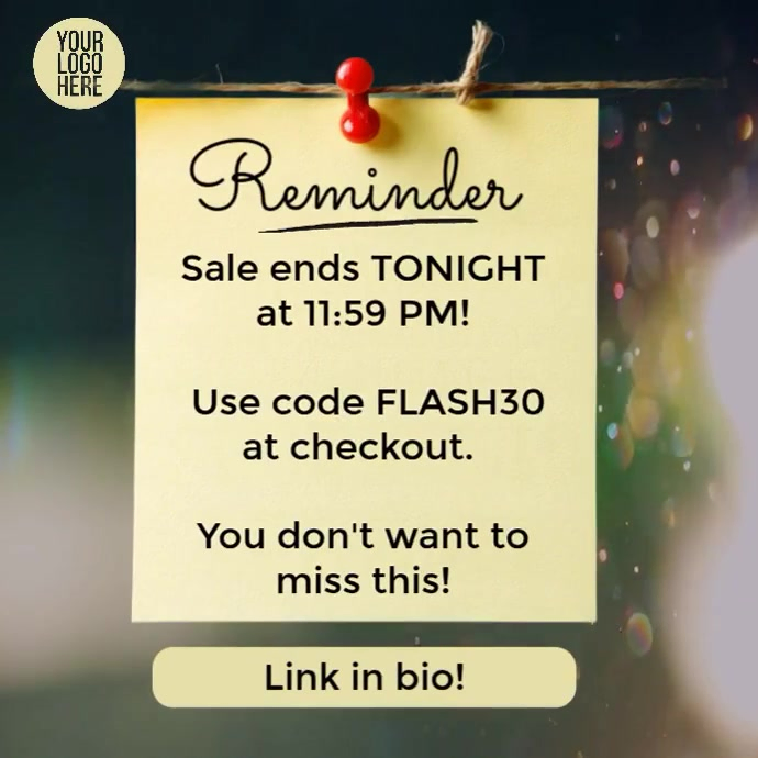 Yellow Joyful Urgent Sale Reminder Social Post Template Instagram Post ...