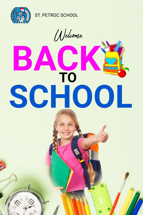 Yellow Joyful Welcome Back to School Poster Templat | PosterMyWall