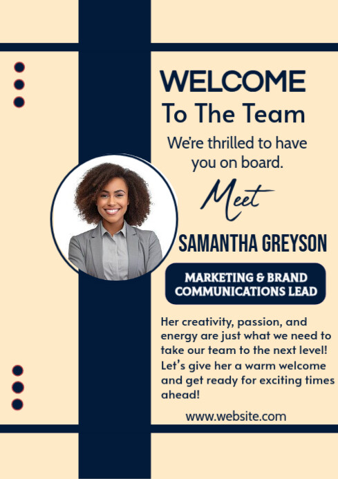 Yellow Joyful Welcome To The Team A4 Template | PosterMyWall