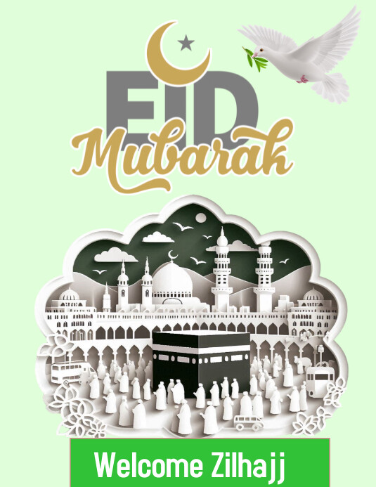 Yellow Joyful Welcome Zilhajj, Flyer (us Let Template | PosterMyWall