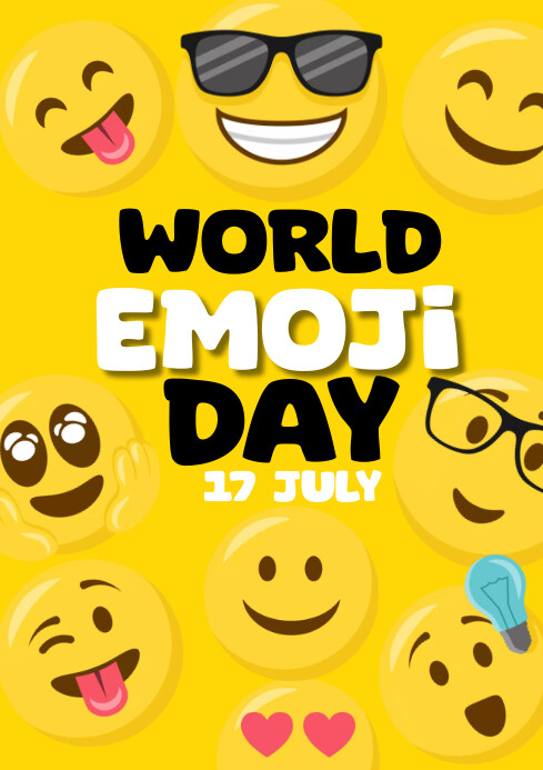 Copy of Yellow Joyful World Emoji Day A4 Template A4 | PosterMyWall