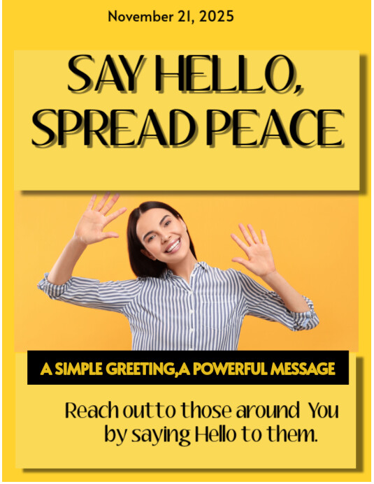 Yellow Joyful World Hello Day Celebration Template Flyer (us Letter ...