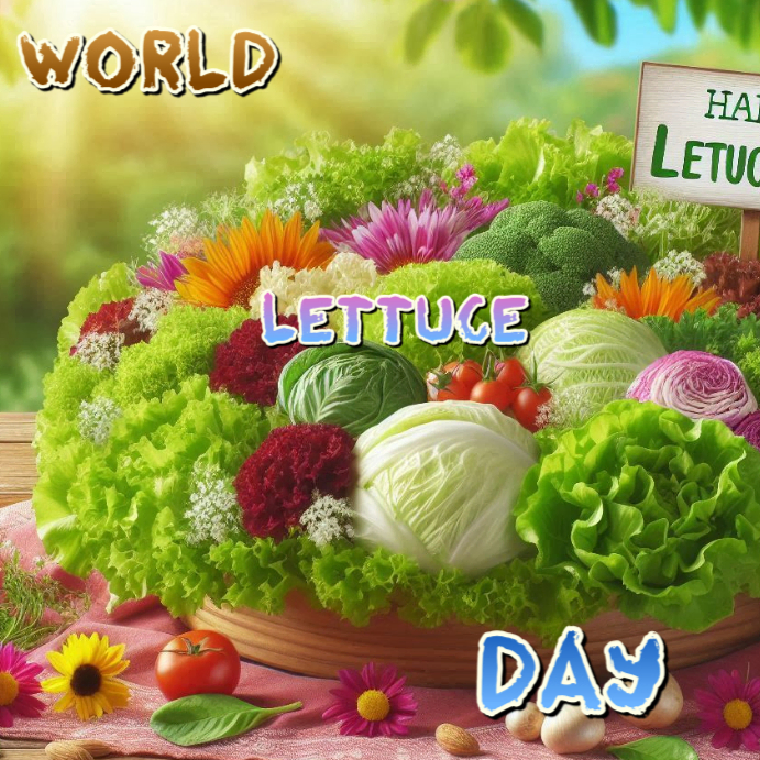 Yellow Joyful World Lettuce Day Instagram Post Template | PosterMyWall