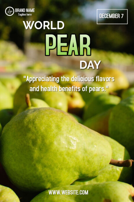 Copy of Yellow Joyful World Pear Day Poster | PosterMyWall