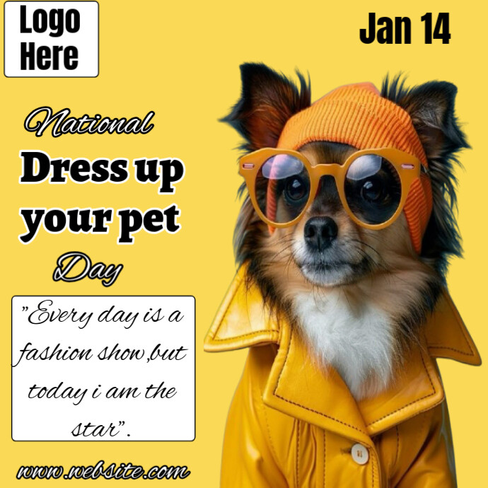 Yellow Joyful Yellow Dress Up Logo Template | PosterMyWall