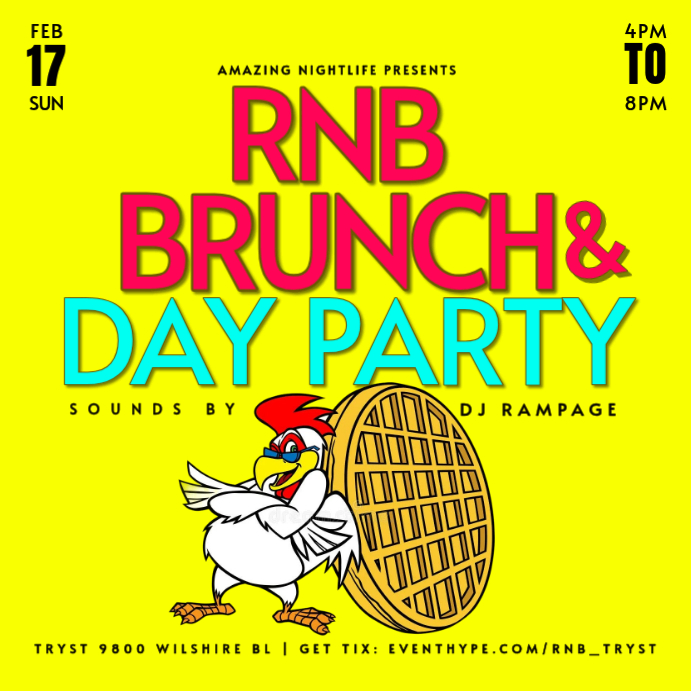 Yellow Joyful Yellow Illustrative Rnb Brunch Instagram Post TEMPLATE ...
