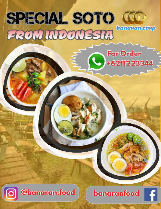 Yellow Kolase Food Menu Pamflet (letter As) Template | PosterMyWall