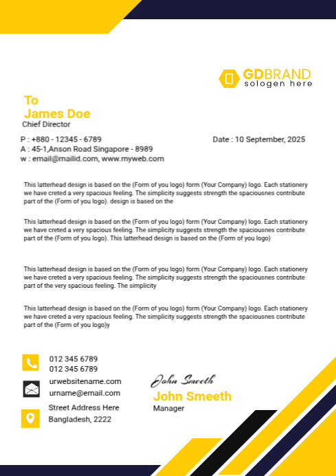 Yellow Letterhead ADS Template | PosterMyWall