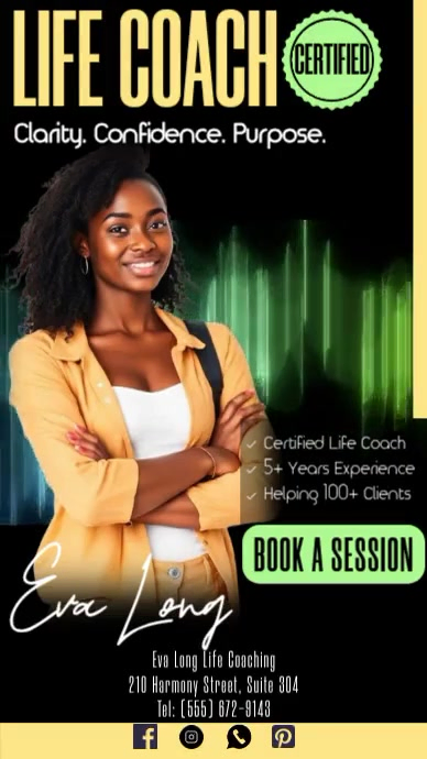 Yellow Life Coaching Services Flyer Ad Animated Template | PosterMyWall