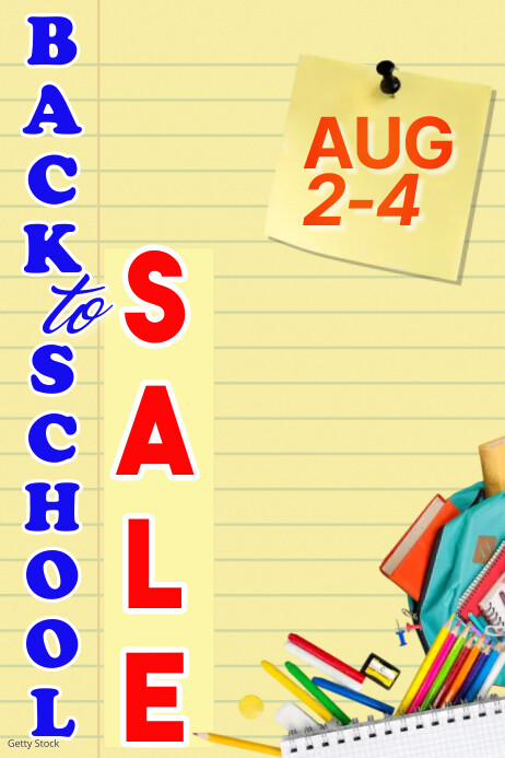 Modèle Yellow Lined Paper Maximalist Back to School | PosterMyWall