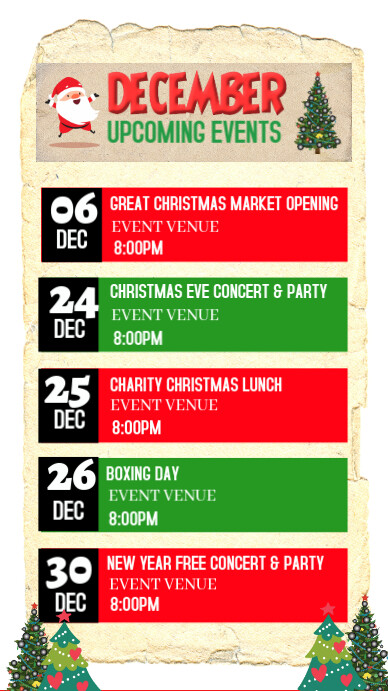 Copy of Yellow List-based December Upcoming Events List Instagram Story ...