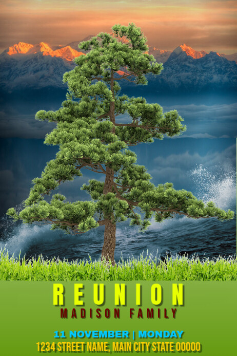 Plantilla de Yellow List-based Family Reunion Poster | PosterMyWall