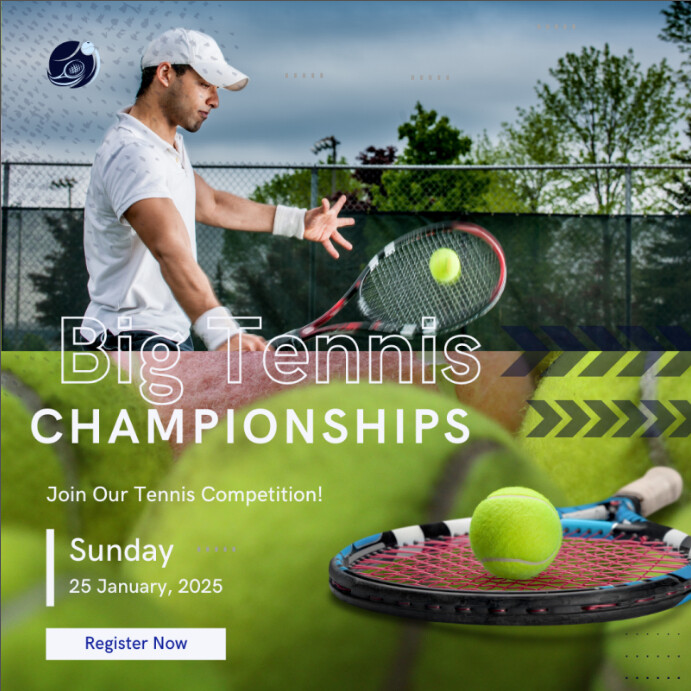 Yellow List-based Tennis Championship Instagram Post Template ...