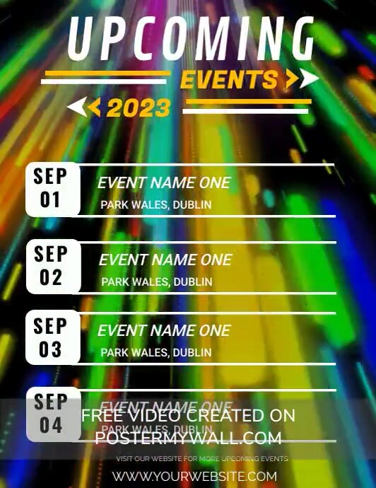 Yellow List-based Upcoming Event Flyer (us Le Template | PosterMyWall