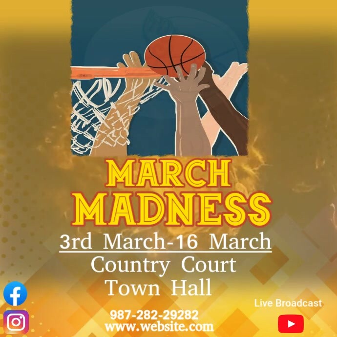 Plantilla de Yellow March Madness Instagram Post | PosterMyWall