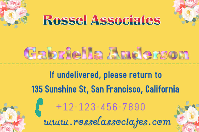 Yellow Maximalist Address Label Template | PosterMyWall