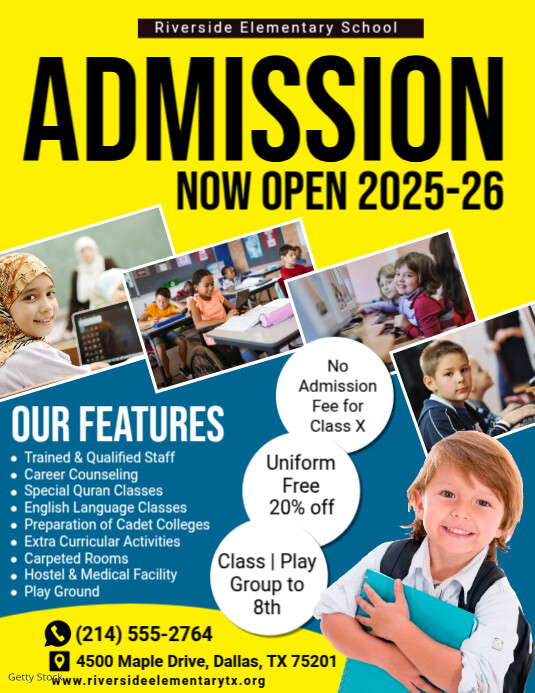 Copy of Yellow Maximalist Admissions Open Flyer (us Letter) | PosterMyWall