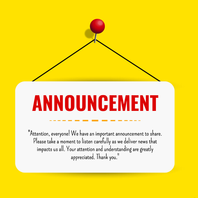 Yellow Maximalist Announcement Template Inst | PosterMyWall